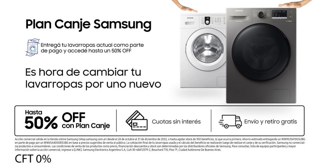 Samsung extiende su Plan Canje al lineal de lavarropas – Samsung ...