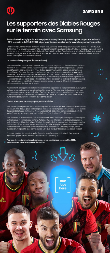 Les supporters des Diables Rouges sur le terrain avec Samsung – Samsung ...