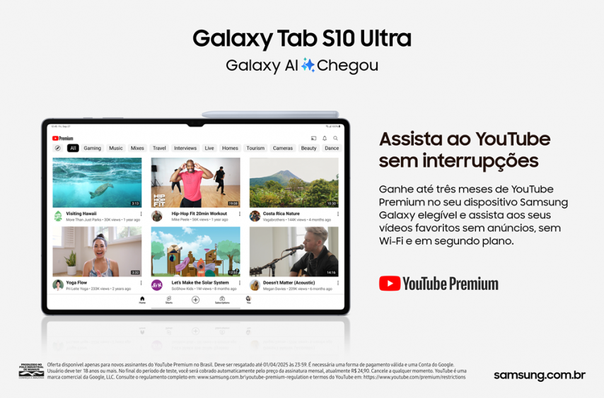Samsung oferece até 3 meses de YouTube Premium grátis para usuários do ...