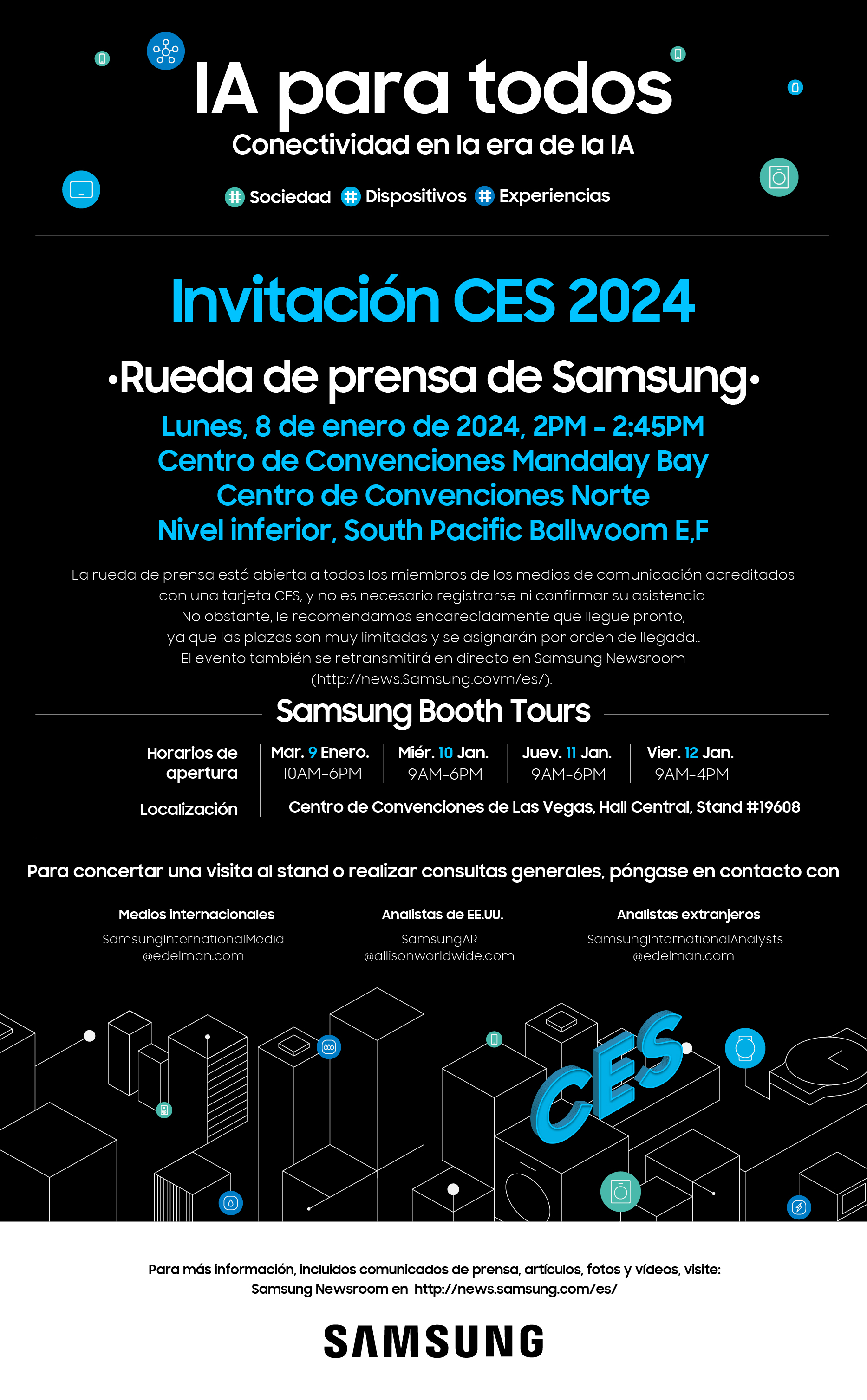 [Invitación] Rueda de prensa de Samsung en CES 2024 ‘IA para todos: Conectividad en la era de la ...