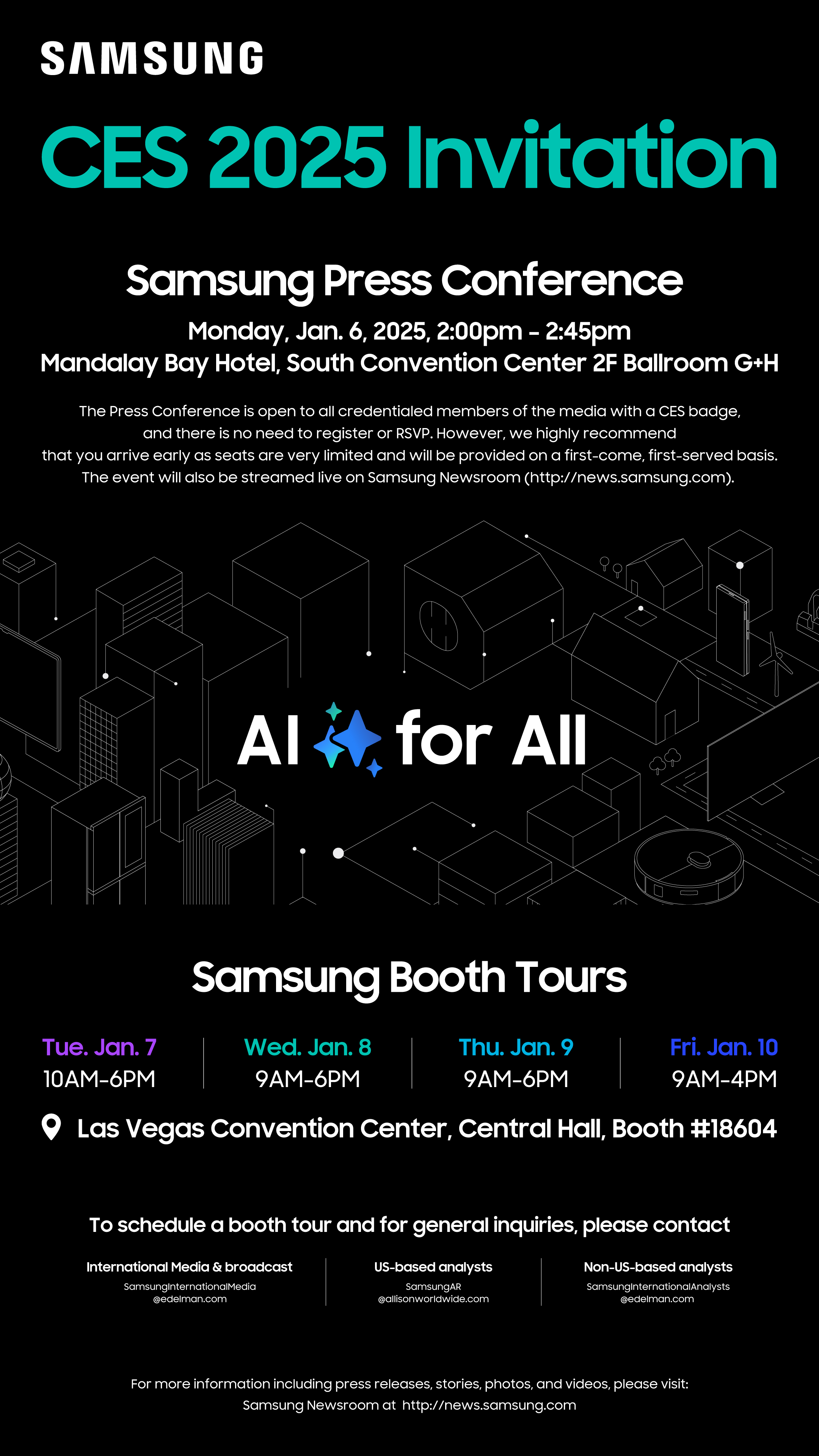 [Invitación] Conferencia de Prensa de Samsung en CES 2025: “IA para todos: todos los días, en ...
