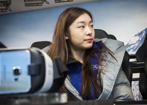 Yuna Kim visited the Samsung Galaxy Studio during the Lillehammer 2016 ...
