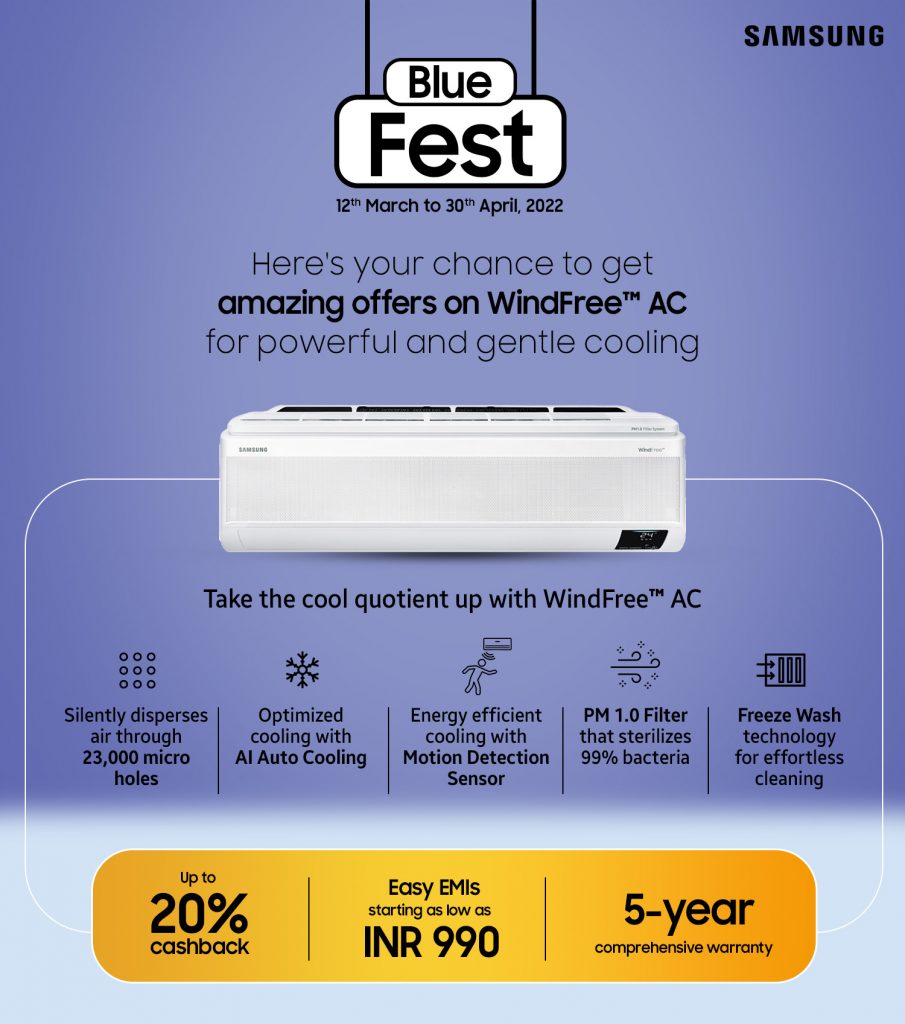 Beat the Summer Blues with Blue Fest Offers on Samsung WindFree™ ACs ...