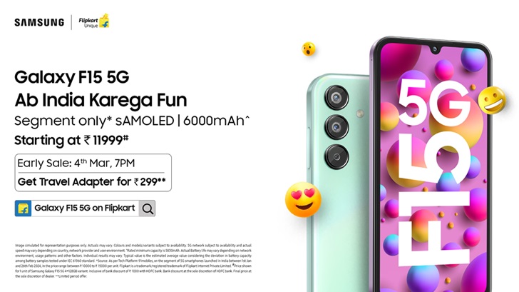 Samsung Unveils Galaxy F15 5G With Segment Best sAMOLED Display, 4 ...