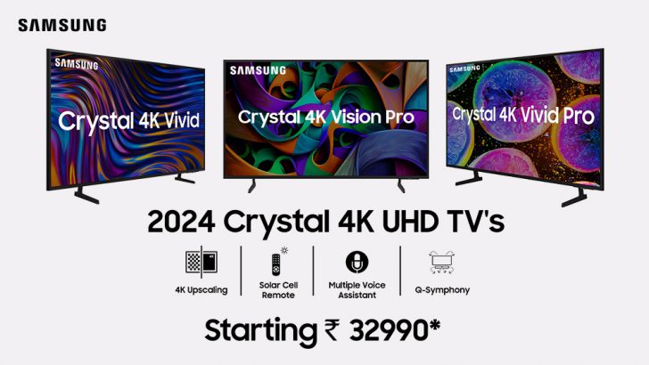 Samsung Launches 2024 Crystal 4K Vivid, Crystal 4K Vision Pro & Crystal 4K Vivid Pro TV Series ...