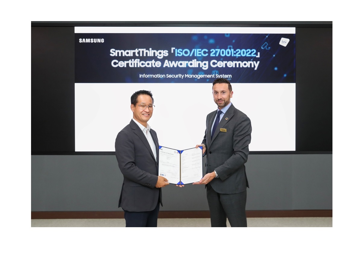 Samsung Electronics Receives ISO 27001 Certification for Its SmartThings Platform – Samsung ...
