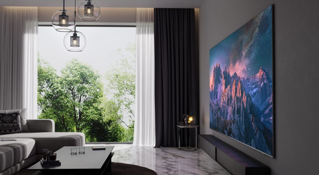 Samsung onthult de 98-inch QLED TV, een supergroot scherm voor in huis ...