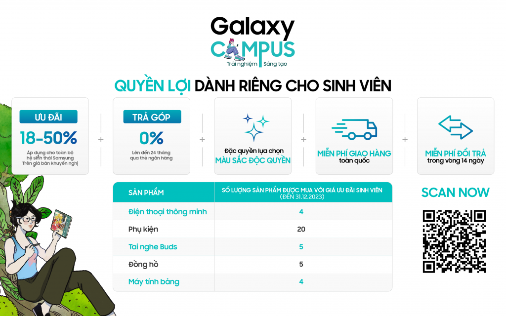 Samsung Galaxy Campus: trải nghiệm & mua hàng ưu đãi đến 50% cho sinh viên