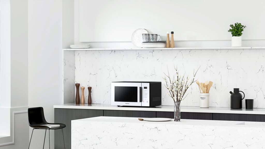 Complete your kitchen’s look with the new Samsung Bespoke Microwave ...